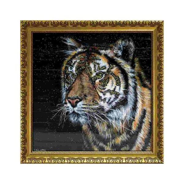 「取寄品」 お祝い ギフトに おしゃれ アート インテリア 贈り物作家：ルーシー ブラックストーン/イギリス女性作家ジャングルの漆黒から浮かび上がる様に現れた百獣の王者たちを飾り立てるラインストーンが、ギラギラと煌めくたびにゴージャスな空間...