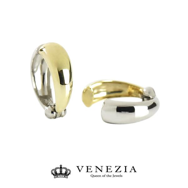 【地金】K10WG + K10YG【大きさ】約 [タテ]10.8mm×[ヨコ]3.5mm【厚み】約 1.0〜1.8mm【重量】約 0.8g（両耳、K10YG+K10WG）【納期】■あすつく対応(在庫・即納品)■・13時までのご注文で即日出荷...