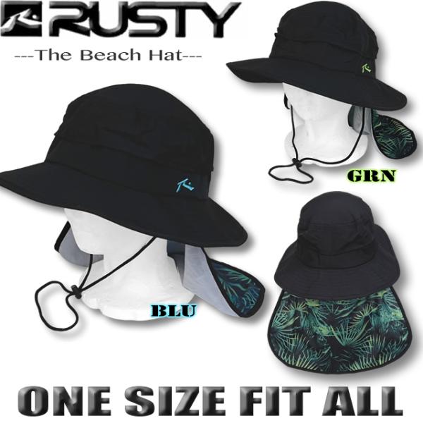 【RUSTY/ラスティ】首元までしっかりガード。日差しの強いシーンで頼れるUVカットハット。【INTRODUCTION】UVカット仕様でアウトドアやレジャーに活躍するビーチハット。首元を守る日除けフラップ付きで、強い日差しをしっかりガードし...