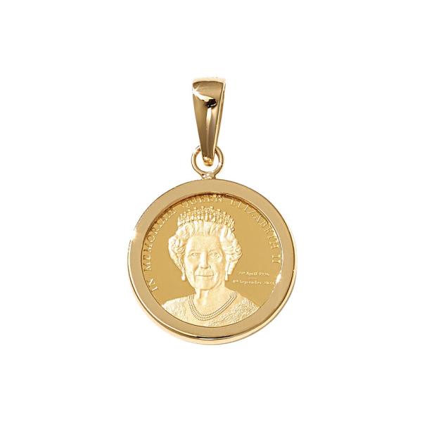 英国エリザベス二世女王陛下の崩御を偲び、発行されたメモリアルコインコインには「IN MEMORIAM QUEEN ELIZABETH II」とエリザベス女王の生没年（21st April 1926 - 8th September 2022 ...