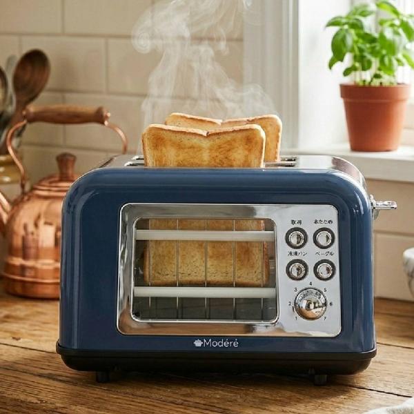 レトロ調窓付きポップアップ型トースターHRS-2062透明窓付き食パンの厚み5〜8枚切り対応透明な窓付きで焼き色を確認できる！商品詳細電源：AC100V 50-60Hz消費電力：800Wコードの長さ：約85cm対応サイズ：(食パン)5〜8枚...