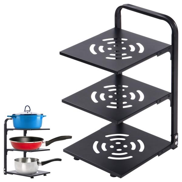 限られたスペースを有効活用できる縦方向に収納力を確保した構造のため、シンク下やコンロ周りなど、設置スペースが限られるキッチンにも無理なく設置できます。12段階高さ調節が可能収納する鍋や調理器具のサイズに合わせて棚間隔を調整でき、デッドスペー...