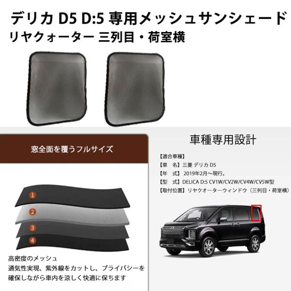 【発売日：2026年06月10日】【適合車種】【車　名】三菱 デリカ D5【年　式】 2019年2月〜現行。【型　式】DELICA D:5 CV1W/CV2W/CV4W/CV5W型【取付位置】リヤクオーターウィンドウ（三列目・荷室横）
