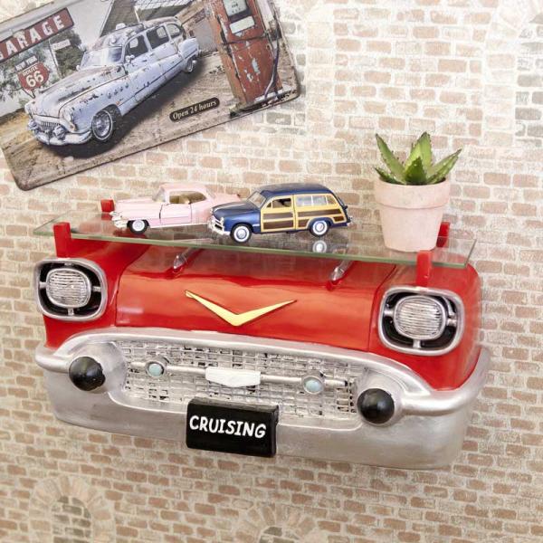 ご機嫌なアイテムが登場しました★オールディーズなアメ車のフロント部分をデザインした小物置きになります♪★こちらは自立置きもでき、壁掛けもできるタイプです♪★詳しくは商品説明欄をご覧ください。カーシェルフ 壁掛け 自立置きも可能 アメ車型のイ...