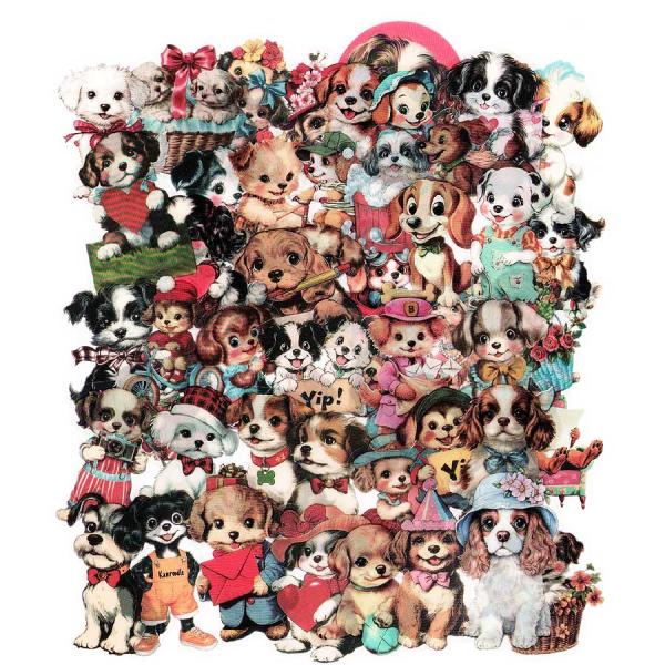 たっぷり５０枚セット♪まるでレトロな絵本から飛び出てきたかのようなわんちゃん達のイラストのたっぷり５０枚セットのステッカーです★どこか懐かしい感じでノスタルジックな雰囲気が嬉しいですよね♪あなたもこんなステッカーで色々なものをデコしてみませ...