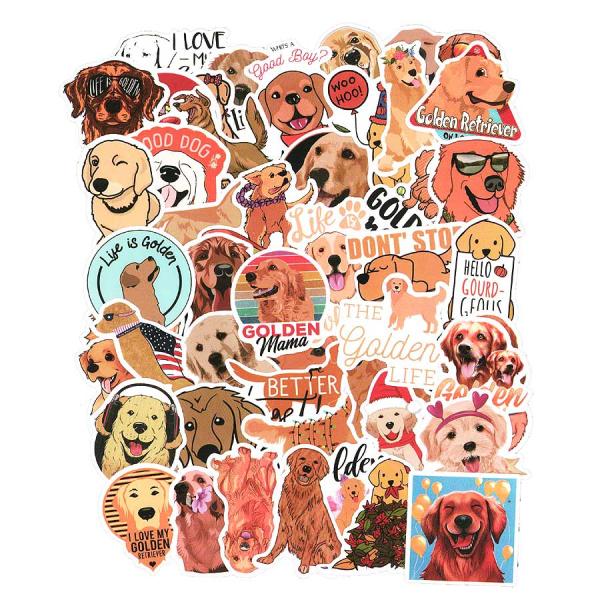 たっぷり５０枚セット♪ゴールデンレトリバーのかわいいイラスト仕上げのステッカーです★色々な柄のゴールデンレトリバーがポップでかわいいですよね♪★詳しくは商品説明欄をご覧ください。ゴールデンレトリバー 雑貨 ステッカー５０枚セット コート紙製...