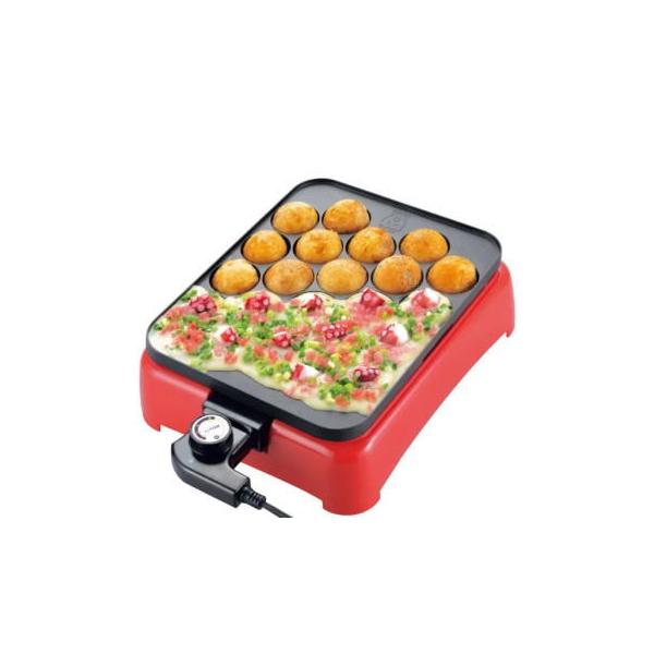 着脱式の角型「電気たこ焼器」。大きめサイズの22穴の電気式のたこ焼き器です。22個のたこ焼きを焼けます。850Wの省電力設計で保温・弱・中・強に温度調節可能なコントローラー付きです。タコ焼きだけでなくアイデア次第で色々楽しめて誕生日やクリス...
