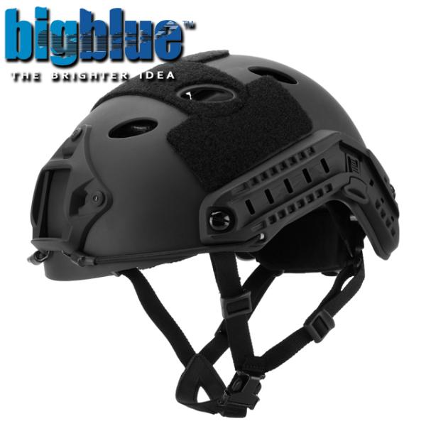 BIGBLUE Diving Helmet BLACK標準仕様で左右にハンディライトの取付が可能な機能性ヘルメット。テクニカルダイビングは勿論、官公庁や潜水作業の現場でも大活躍！登頂部・後頭部までベルクロ♀がついているので、社名や反射板がお...