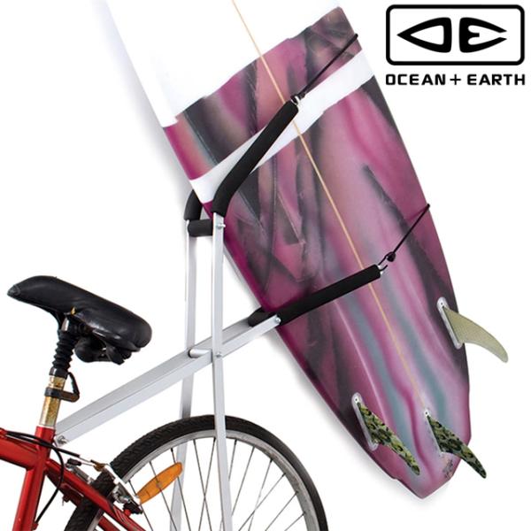 BIKE RACK REAR MOUNT | 自転車リアマウント】・幅広い自転車に取り付け可能・シートポスト下とリアハブステップ部に取り付けるタイプ・EVAパッドアームでボードを保護・弾性ストラップ固定式・自転車置き場で邪魔になりにくいリア...