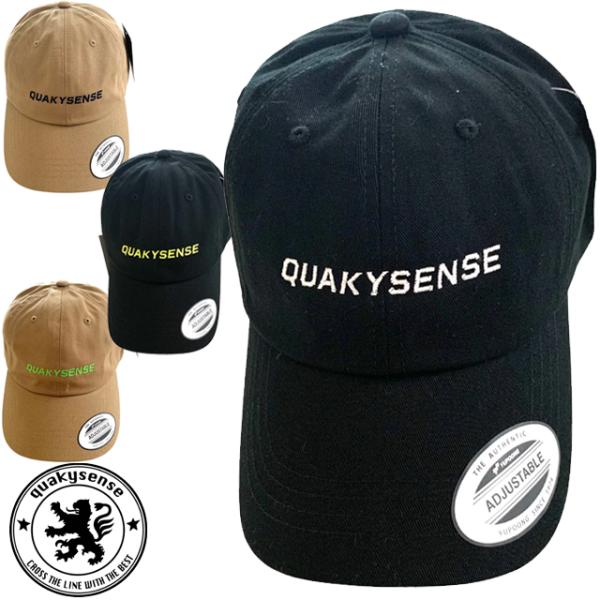 NEW BRON CAP【２０２４新商品】上質なキャップの中央にQUAKYSENSEの文字をシンプルにデザインしました！タウンにもアウトドアにもマッチするキャップです！【COLOR】BLACK&amp;WHITEBLACK&amp;YELL...