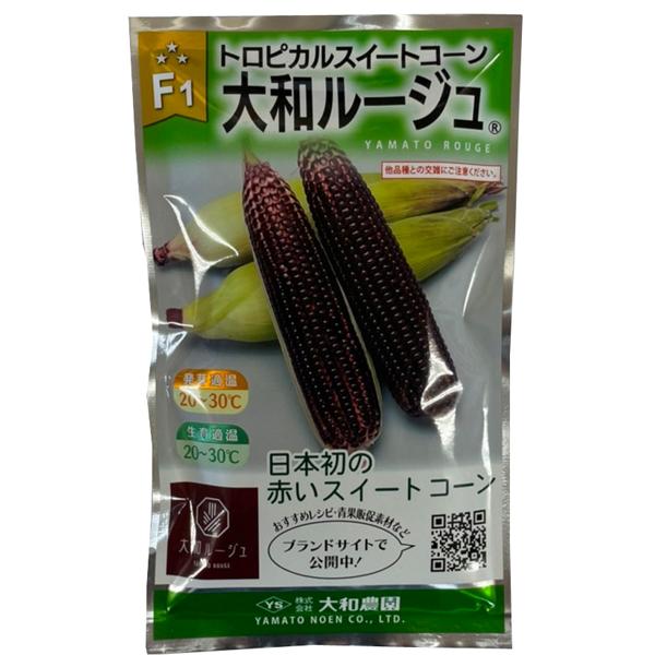 メディアにも多数取り上げられている今大注目のスイートコーンです！春〜盛夏期播種、夏〜初秋収穫です。やや糯感がある、食味の良い甘味種。熟期100日の晩生種。糖度は16度程度。穂重は約300g、濃赤紫で穂先のしまりが良い。草姿は強く、背丈は3m...