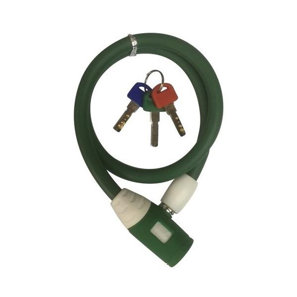 JC-048W ディンプル式ワイヤー錠ツートンでポップなデザイン。盗難防止効果の高いディンプルキー採用で自転車を守ります。車体にやさしい軟質仕上げ。鍵：ディンプルキー3本サイズ：φ10mm×600mm※店頭と同時出品しておりますので、売り切...