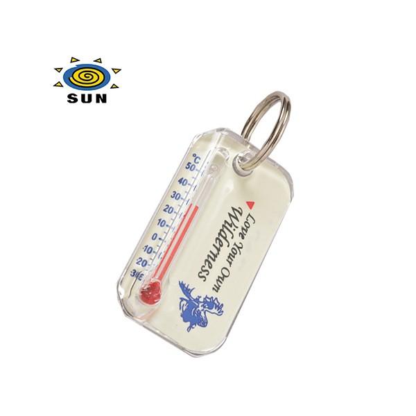 SUN COMPANY サンカンパニー ルマジップ エイアンドエフはジッパーの止め具やキーホルダーなどに付けておける温度計付きキーホルダーです。裏面には風速と温度から算出する、ウインドチルの表がついています。蓄光タイプ。サイズ：5×2.5c...