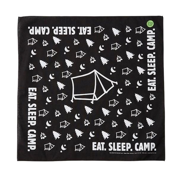 The Printed Image プリンティッドイメージ ネイチャープリントバンダナ EAT.SLEEP.CAMPはPOPなテントがプリントされたコットン100%のバンダナです。プリント内容によりフィールドで役立つ他、ナチュラリストの持ち...