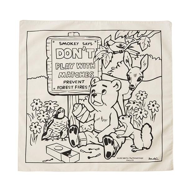 The Printed Image プリンティッドイメージ ネイチャープリントバンダナ スモーキーマッチーズはPOPなスモーキーベアをイメージしたデザインがプリントされたコットン100%のバンダナです。プリント内容によりフィールドで役立つ他...