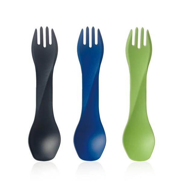 耐久性の高いナイロン製ミニスポークの3本セット。「持ちやすさ」と「使いやすさ」にこだわったカトラリー・シリーズです。軽量ながら耐久性の高い素材を使用しています。サイズ各13.9cm重量27g素材ナイロン（100%BPAフリー）耐熱温度150度