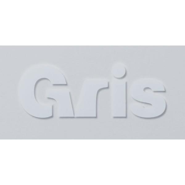 Grisのロゴタイプの形のカッティングステッカーです。屋外でも貼ることができます。文字部分のみが残ります。サイズ：W100×D34mm素材：PVC