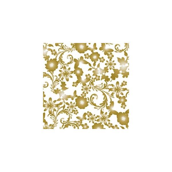 『商品情報』カラー：メタリックゴールド規格：A3印刷範囲：縦26cm×横40cm推奨焼成温度：800度『商品紹介』ポーセリンアートでも人気が高く、定番となっているアラベスク柄の転写紙です。ヴィクトリアデザインのアラベスクはお花が入っているの...