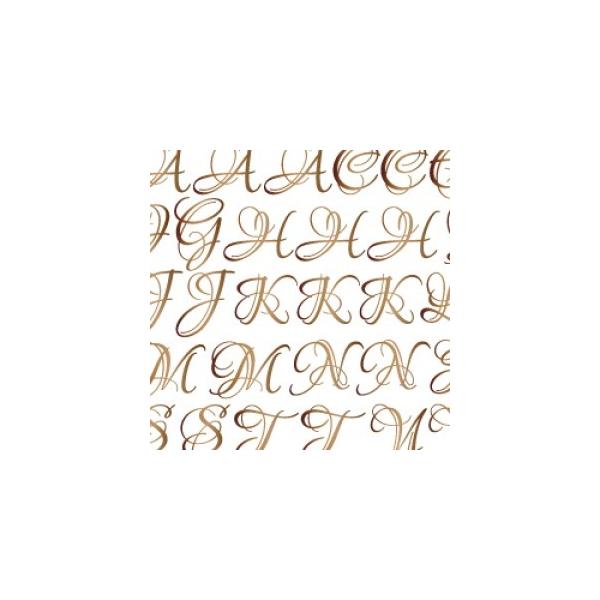 『商品情報』カラー：ブライトゴールド印刷範囲：縦20cm×横26.3cm推奨焼成温度：800度参考：全て大文字 (縦1.5〜2.5cm×横2cm)1個…B・D・G・O・P・Q・V・W・X・Z5個…C・E・F・L・U7個…A・H・I・J・K・...