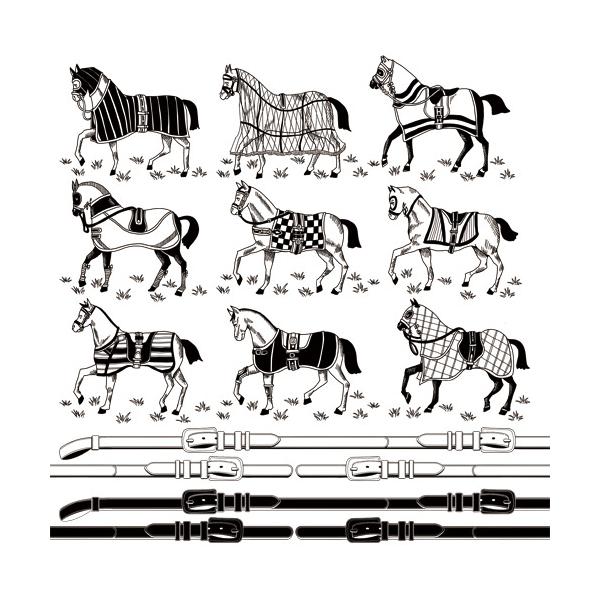 『商品情報』規格：A4印刷範囲：縦18cm×横26cm推奨焼成温度：800度カラー：ブラック『商品紹介』合わせやすいモノトーンの色味で描いた、大きいサイズ９頭、小さいサイズ8頭の馬たち。大草原を優雅に駆け出しそうなイメージの転写紙です。さら...