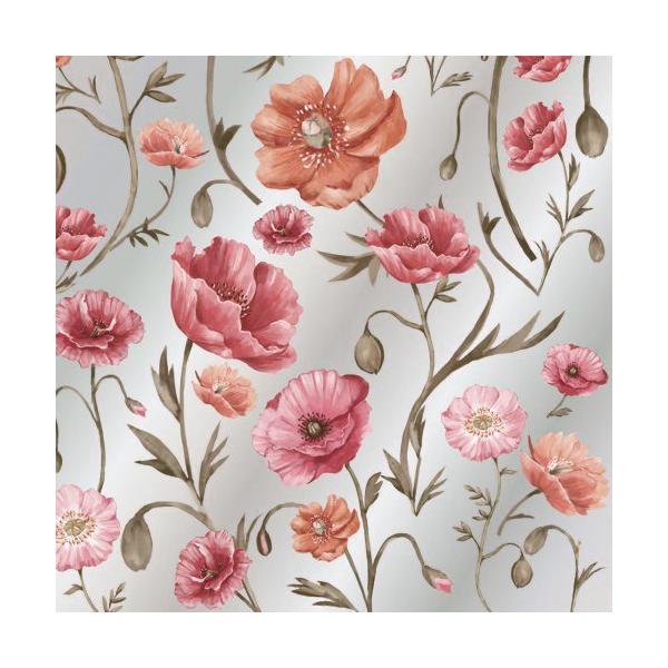 『商品情報』規格：A4印刷範囲：縦26cm×横18cm推奨焼成温度：550度『商品紹介』上品に書き上げたこちらはガラス用の転写紙。一つ一つのお花や茎のグラデーションとパッと開いた花びらの動きが可憐さもありつつ躍動感もプラスされています！ポピ...