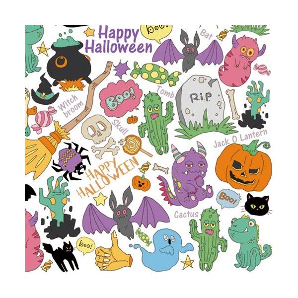 『商品情報』規格：A4印刷範囲：縦26cm×横18cm推奨焼成温度：800度【ABOUT PRODUCT】ハロウィンに欠かせないキャラクターやお菓子を集めてどことなくレトロなイメージとポップな色使いで描いた一枚！ジャックオーランタン・モンス...