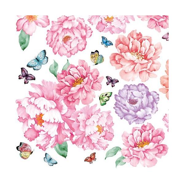 『商品情報』規格：A4印刷範囲：縦18cm×横26cm推奨焼成温度：800度【ABOUT PRODUCT】大人気転写紙FIORE(フィオーレ)のリニューアルバージョンです！芍薬（シャクヤク）を中心に色鮮やかな蝶(チョウ）や花々を水彩画風に描...