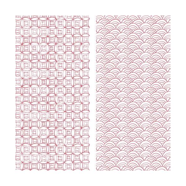 【商品説明】カラー：レッド規格：A3印刷範囲：縦26cm×横40cm推奨焼成温度：800度柄の大きさ（七宝,青海波共に）：縦約1.0cm×横約1.0cm