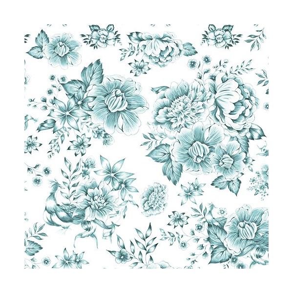 【商品説明】カラー：ブルーグリーン規格：A3印刷範囲：縦26cm×横40cm推奨焼成温度：800度お花の大きさ：最大縦約9.0cm×横約8.5cm〜縦約1.0cm×横約1.0cm