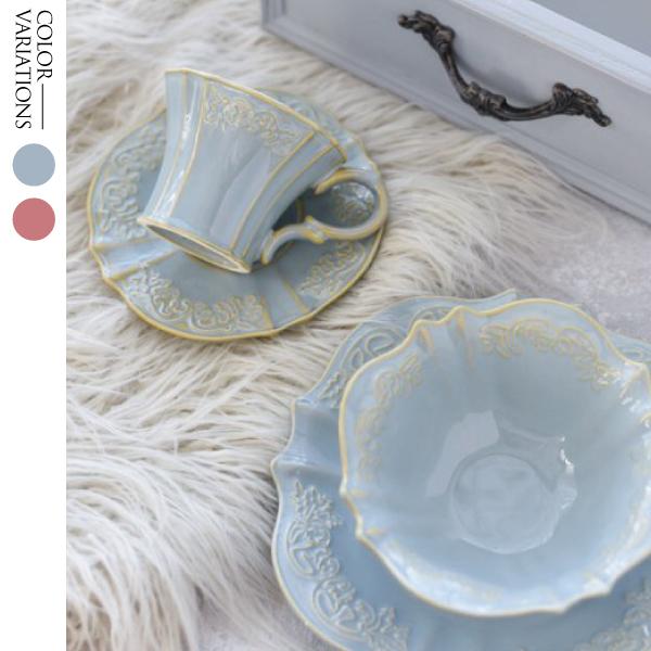 『商品情報』カラー：ローズ・ライトブルー★カップ&amp;ソーサー＜カップ＞口径：最大約9.5cm底直径：最大約5.7cm高さ：約7.0cm容量：満水約170ml＜ソーサー＞直径：最大約14.5cm高さ：約2.0cm★プレート 直径：最大約...