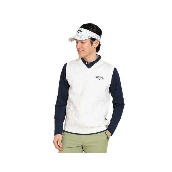 キャロウェイ Callaway ヴィクトリアゴルフ ビクトリアゴルフ Victoria Golf ゴルフニット ゴルフウェア トップス 長袖セーター Men's Mens メンズ めんず 男性 メンズウェア ゴルフウェアメンズ 白 ホワイト...