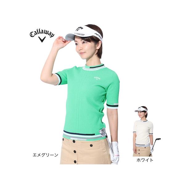 2024年春夏モデル 2024ssmodel キャロウェイ Callaway ヴィクトリアゴルフ ビクトリアゴルフ Victoria Golf ゴルフニット ゴルフウェア トップス 半袖セーター Lady's Ladys レディース れでぃ...