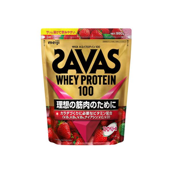 ザバス SAVAS サヴァス 明治 meiji ホエイ ホエイプロテイン プロテイン ストロベリー風味 ストロベリー いちご 苺 1kg スーパースポーツゼビオ ゼビオ Super Sports XEBIO 健康食品 健康 筋トレ 筋肉 ジ...