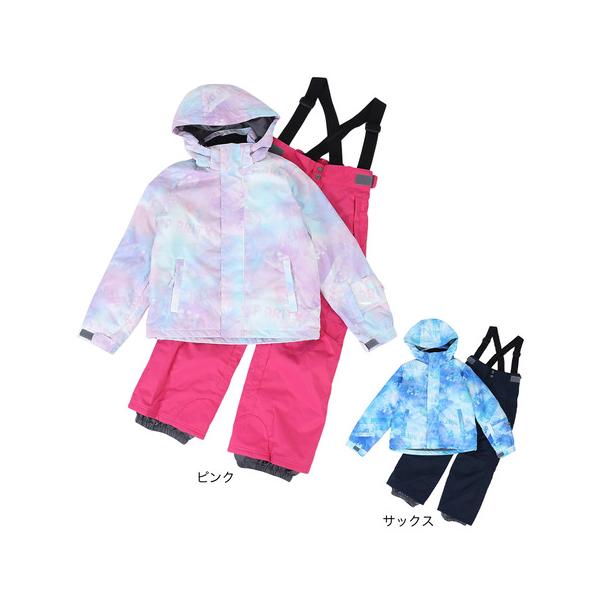P-PRITY ヴィクトリア ビクトリア サーフ&amp;スノー Victoria Surf&amp;Snow スキーウエア ジャケット トップス ビブ パンツ ボトム サイズ調節 耐水 総柄 グラデーション パステル ロゴ ピンク PIN...
