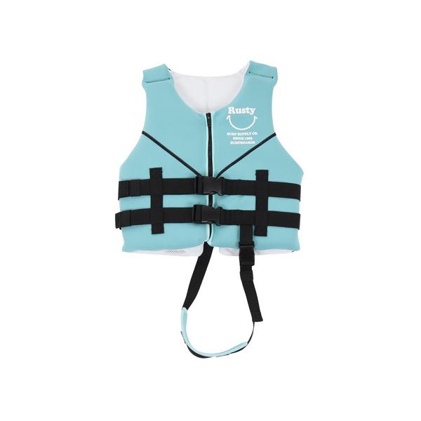 ラスティ RUSTY ヴィクトリア ビクトリア サーフ&amp;スノー Victoria Surf&amp;Snow マリンウェア フローティングベスト ライフジャケット ベスト 安全 サイズ調整 ブルー スマイル アウトドア レジャー ス...