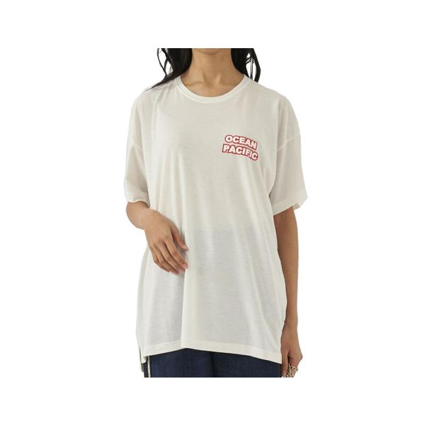 オーシャンパシフィック Ocean Pacific OceanPacific ヴィクトリア ビクトリア サーフ&amp;スノー Victoria Surf&amp;Snow マリンウェア Tシャツ ゆったり 体型カバー 白 ホワイト バック...