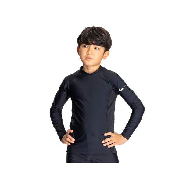 ナイキ NIKE ヴィクトリア ビクトリア サーフ&amp;スノー Victoria Surf&amp;Snow マリンウエア ラッシュガード Junior ジュニア じゅにあ 子供 JR 長袖 黒 ブラックスクール 水着 紫外線対策 学校...
