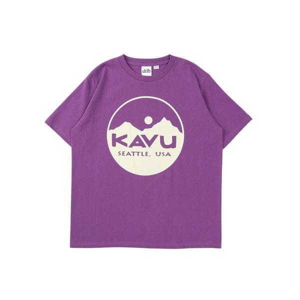 2026年春夏モデル 2026ssmodel カブー KAVU エルブレス ヴィクトリア ビクトリア Victoria L-Breath アウトドアカジュアル 半袖 半そで Tシャツ カットソー フロントロゴ ゆったり 紫 パープル Men...