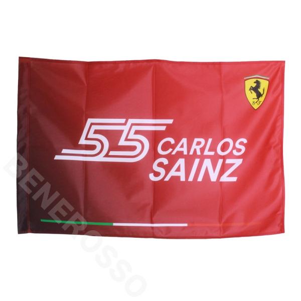 フェラーリ 公式ライセンス アイテム【カルロス・サインツ版 応援フラッグ】カラー：レッドサイズ：60×90cm素材：ポリエステル品番：701202469ドイツ製8719203213507202204ドライバーの名前とカーナンバーがデザインさ...