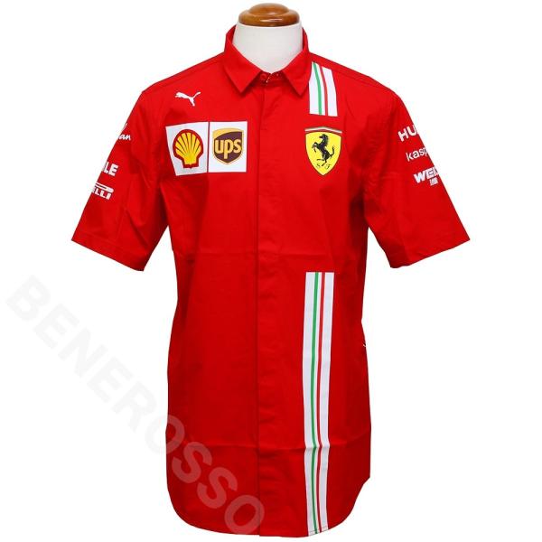 Ferrari Team Wear 〜 PUMA FERRARI コレクション 〜【2020年モデル】フェラーリF1チーム レプリカシャツサイズ（cm）インポートサイズのため大きめXS 着丈74 身幅47 肩幅40 袖丈26S  着丈76 ...