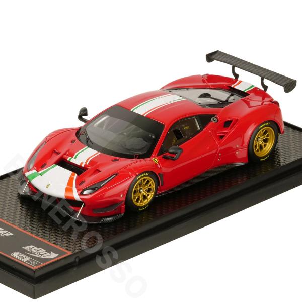 1/43スケールのBBR MODELS製モデルカー。サーキット専用車「488 モディフィカータ」を再現。■スペックメーカー：BBR MODELS（レジン製）180台限定スケール：1/43ボディカラー：レッド可動パーツ：なし透明ケース：あり台...