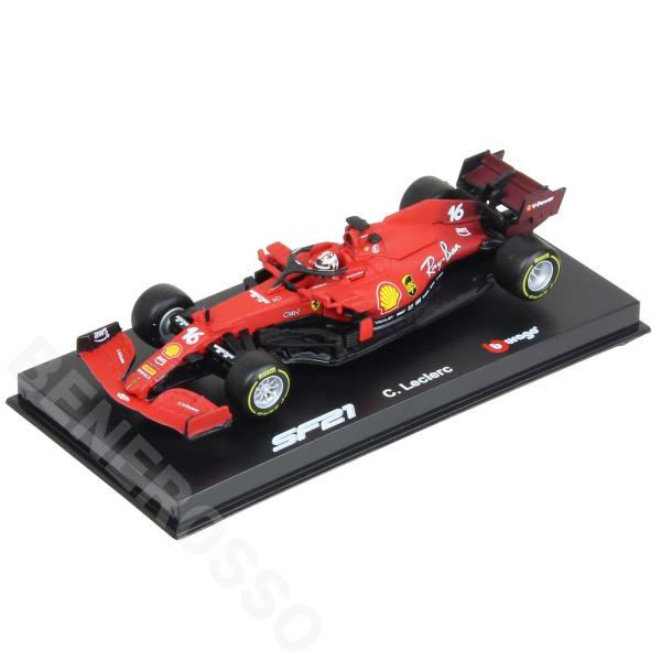 飾ることが出来るミニカーという感じのブラーゴ製・グランプリ：2021年・マシン名　：Ferrari SF21・ドライバー：シャルル・ルクレール・タイヤ　　：ミディアム■商品スペック対象年齢：14歳以上メーカー：BBURAGO(ブラーゴ)ダイ...