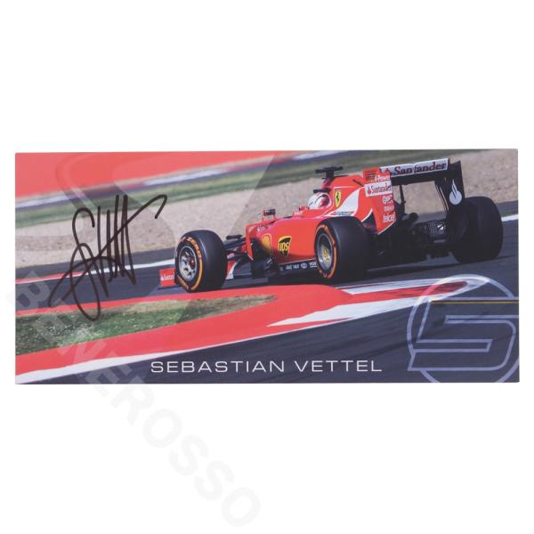 〜 フェラーリ オフィシャル ドキュメント 〜セバスチャン・ベッテルが独自で作っているパーソナル カード。F1マシンがプリントされている面にベッテルの直筆サインが書かれています。もう片方の面にはベッテルが前を見ている、アーティティックな写真...