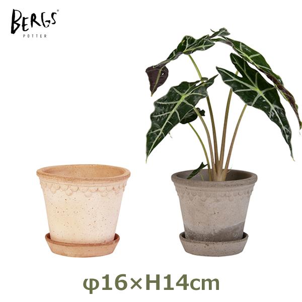 王室の紋章にインスパイアされたデザインが特徴の定番シリーズサイズ：Φ16×H14cm・ソーサー付き材質：テラコッタmade in ItalyBERGS potter バーグスポッター COPENHAGEN コペンハーゲン 16グレー / 4...