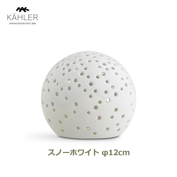 神秘的であたたかな光が照らし出されるティーライトホルダーサイズ：φ12×H10.5cm素　材：陶器KAHLER ケーラー Nobili tea light holder ノビリ ティーライトホルダースノーホワイト φ12cm / 69241...
