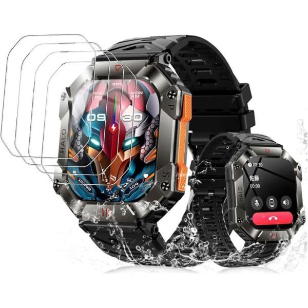 【商品名】　KYK SHOW2023新登場 軍用規格 2インチ大画面Wishoney スマートウォッチ2インチ保護フィルム高透過率 24時間内気泡自動消 【商品説明】　・?y365?????z???q?l??????????????????...
