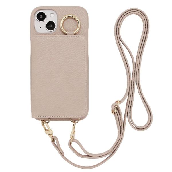 【商品名】　MINTY iPhone14 ケース iPhone13 ケース 両機種対応 ショルダーストラップ付き フルカバータイプ グレージュ 【商品説明】　・?V?????_?[?X?g???b?v???O???E??????????^?...