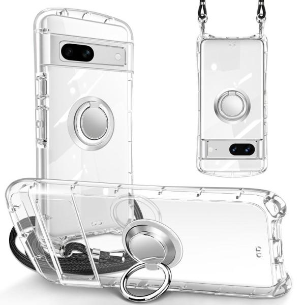【商品名】　Google Pixel 7a ケース ショルダー ストラップ付 リング クリア グーグル ピクセル7a カバー 透明 縄掛け 肩掛け 斜め 【商品説明】　・?y ?????????x?E???Q??t?B?b?g?z?????...