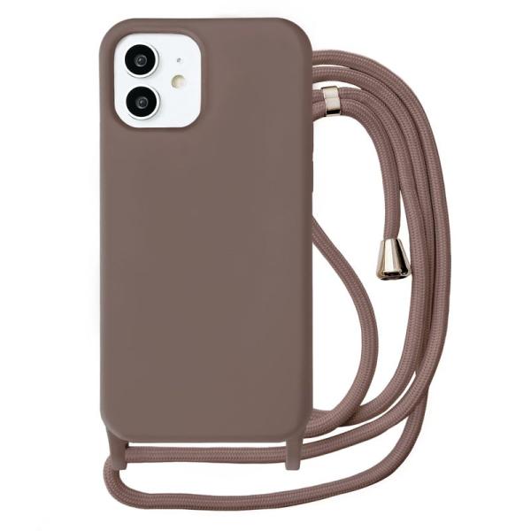 【商品名】　MINTY iPhone12 ケース iPhone12 Pro ケース ショルダーストラップ付き シリコン モカブラウン 【商品説明】　・?V?????_?[?X?g???b?v??????????^Qi???C?????X?[...