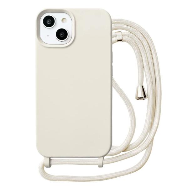 【商品名】　MINTY iPhone15 ケース ショルダーストラップ付き シリコン エクリュ 【商品説明】　・?V?????_?[?X?g???b?v??????????^Qi???C?????X?[?d??^???????J?????B...